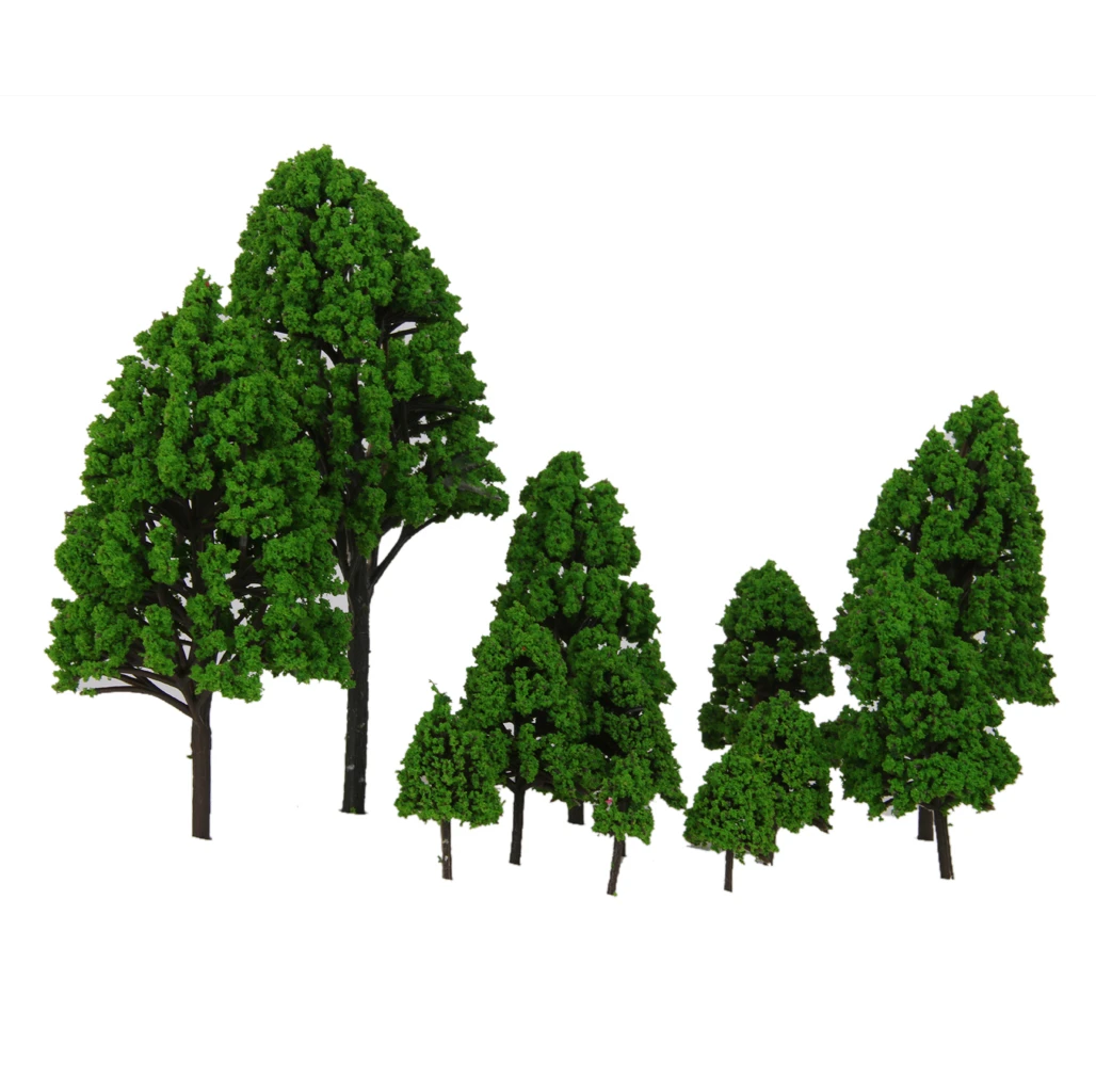 12pcs 2.5-16cm Mixed Model Trees For Model Train Diorama, Diy Crafts ...