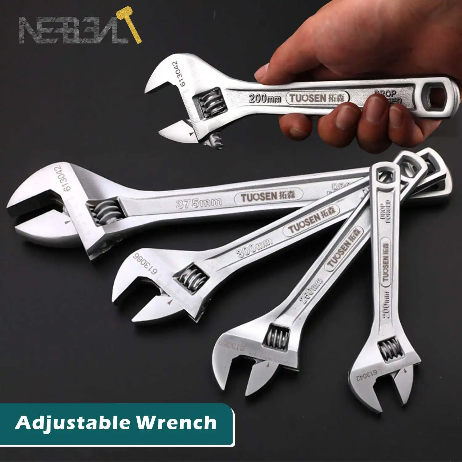8-10-12-15-Adjustable-Wrench-Aluminium-Alloy-large-Open-Wrench ...