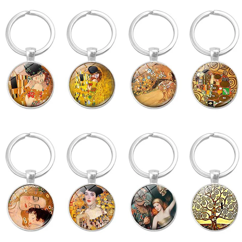 Gustav Klimt The Kiss Pendant Keychain Klimt Art Jewelry Romantic ...