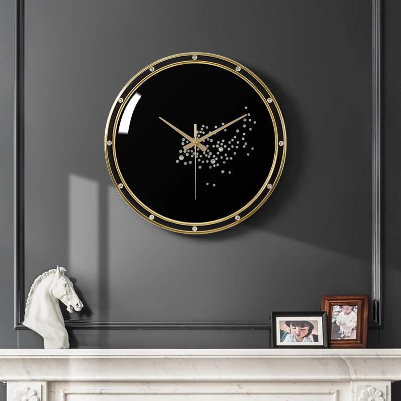 Nordic-Licht-Luxus-Mode-Wanduhr-Reinem-Kupfer-Stumm-Wohnzimmer-Kreative ...