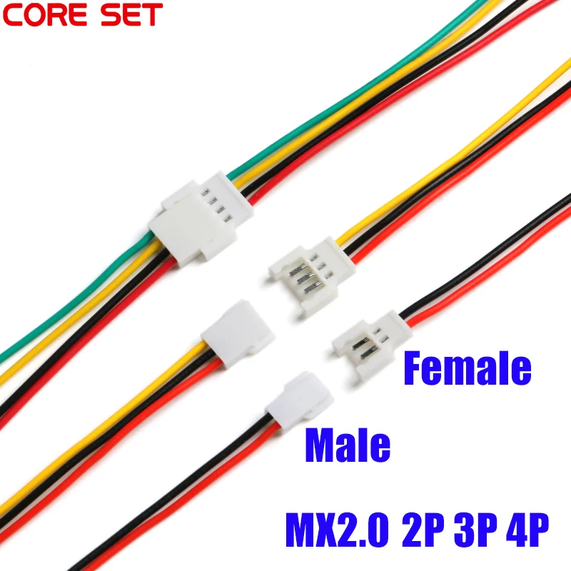 5Pcs MX2.0 2.0mm Wire Cable Connector MX Plug Male & Female 3.7v ...