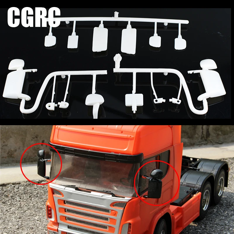 1-Pair-Plastic-Rearview-Mirror-White-For-1-14-Tamiya-RC-Truck-car ...