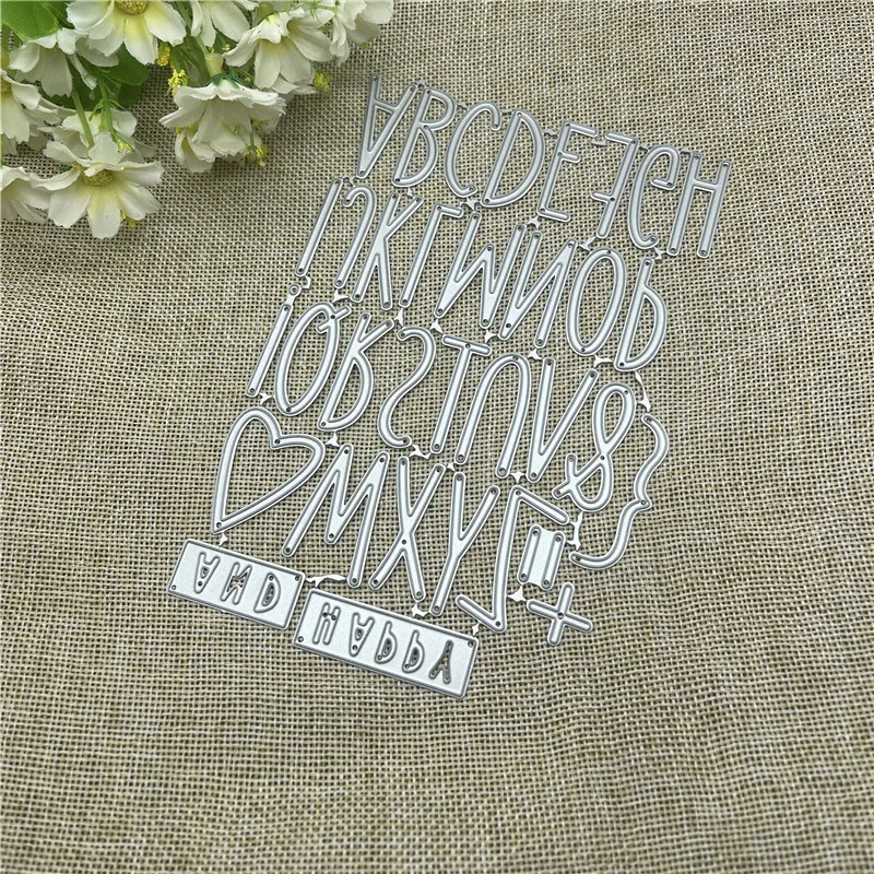 26 Big Arabic letters metal cutting dies mold Round hole label tag ...