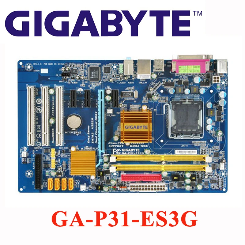 Intel P31 LGA 775 P31 DDR2 Gigabyte GA P31 ES3G anakart USB 4G P31 ES3G ...