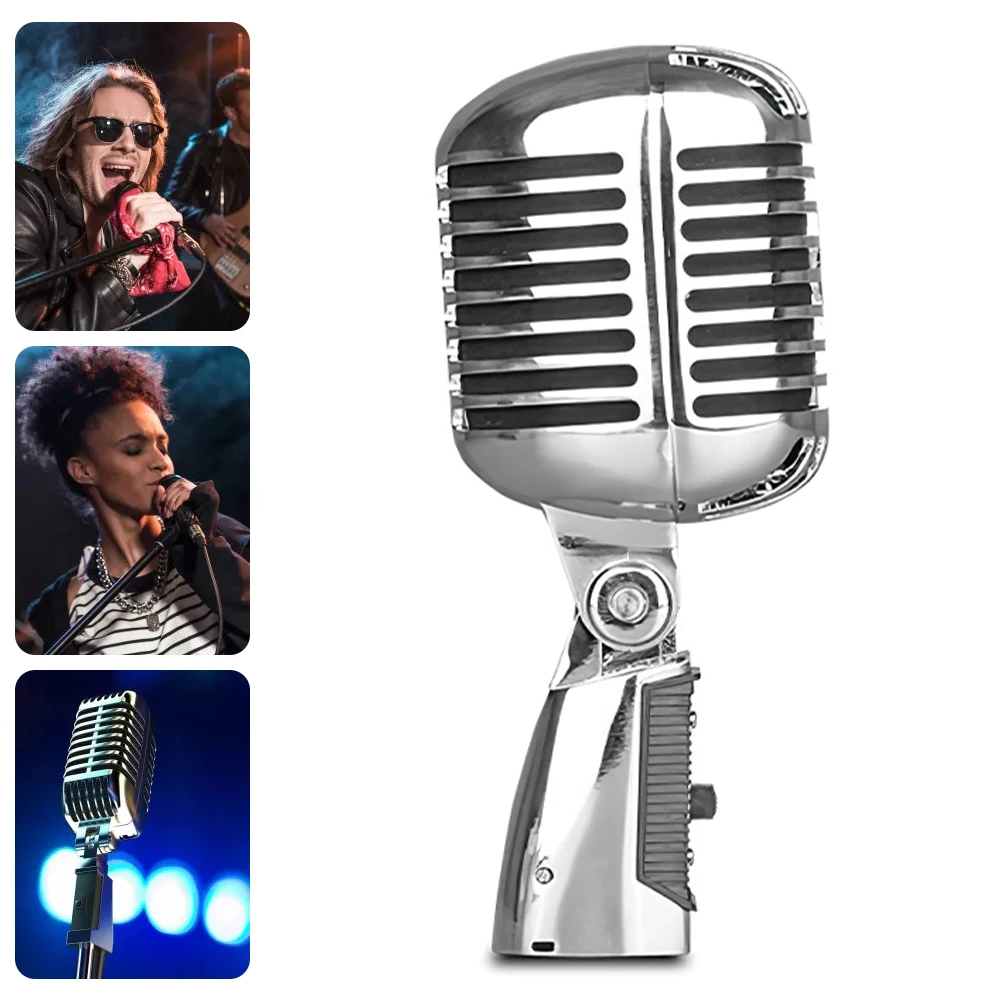 Retro Microphone - Wireless Dynamic Microphone Mic 50-15khz Cardioid ...