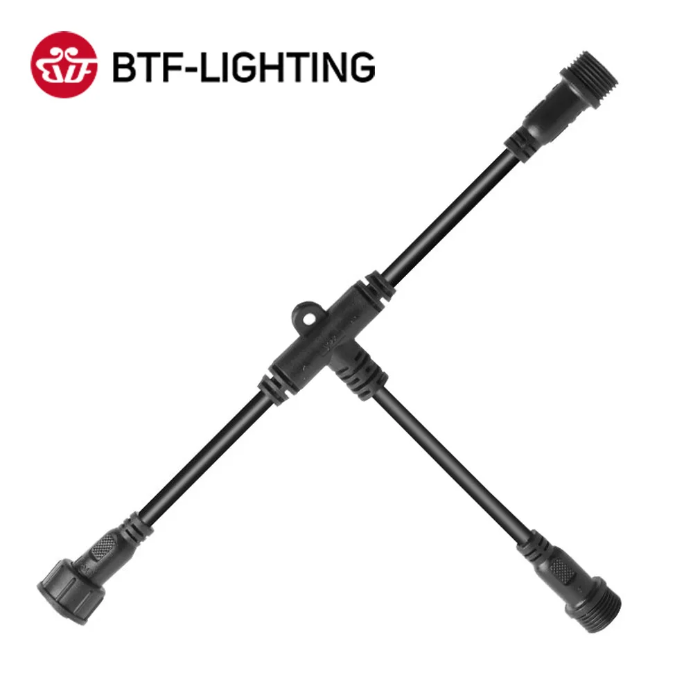 5-PCS-2-5-Core-Pin-Black-Plastics-Waterproof-IP65-T-Shape-Tee-Connector ...