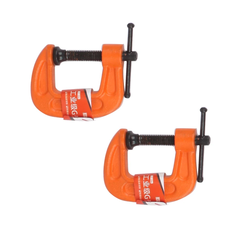 2PCS-Iron-C-Clamp-1-Inch-Woodworking-G-Clamps-26mm-Jaw-Opening-21mm ...