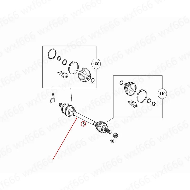 Car Rear axle Drive shaft Left and right half shaft Suitable for ...