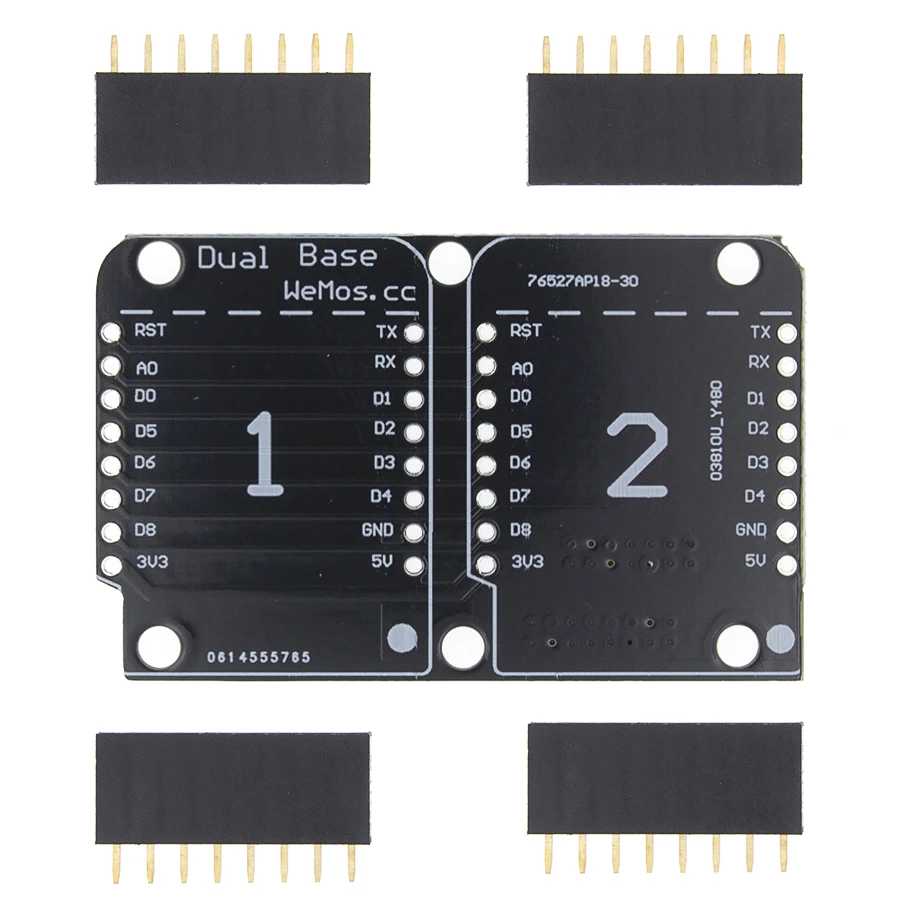 Double Socket Dual Base Shield for WeMos D1 Mini NodeMCU Arduino ...