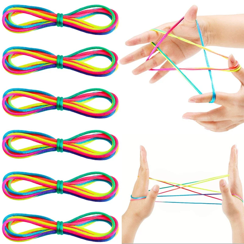 Rainbow-Color-Cradle-String-Finger-Games-Classic-Rope-Thread-Toy-corde ...