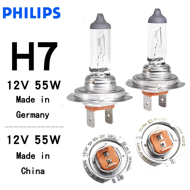 Philips H7 12V 12972 55W Halogen Lamp High Beam Lower Beam Fog Lamp ...