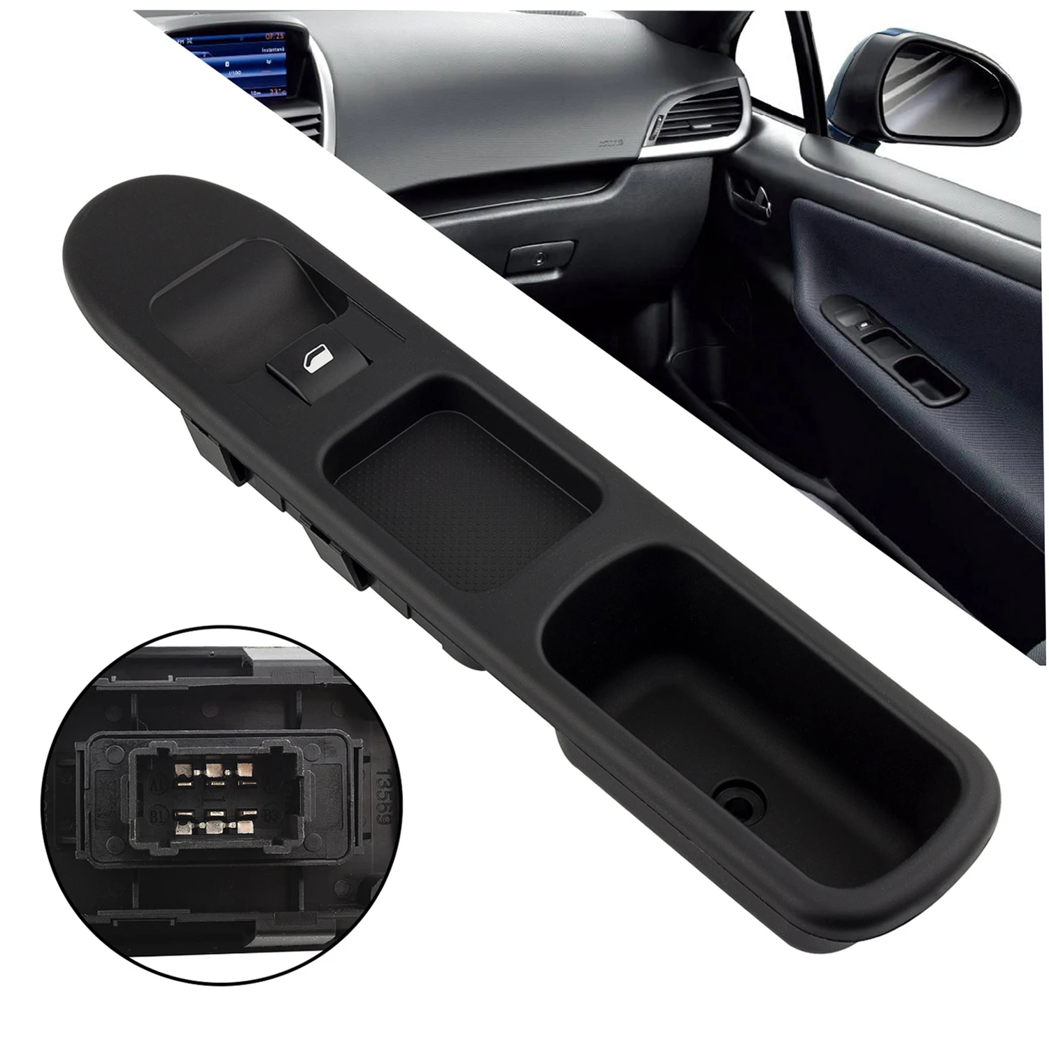 6 Pins Electric Window Switch With Frame For PEUGEOT 207 6490.HQ 6490HQ ...