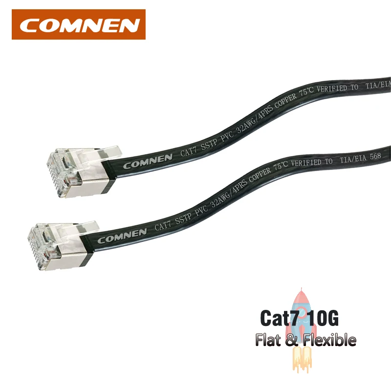 COMNEN Ethernet Patch Cord Cat 7 RJ45 Lan Patch Cable Short Connector ...