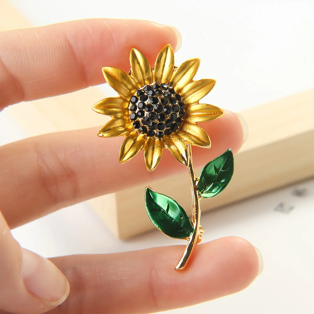 1Pc-Sunflower-Enamel-Brooch-Delicate-Yellow-Purple-Elegant-Women-Girls ...