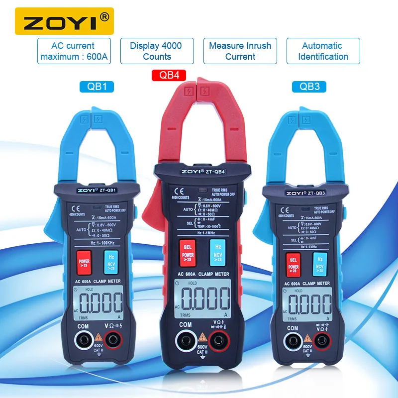 Zoyi Digital Amper Clamp Meter Multimeter Current Clamp Pincers ...
