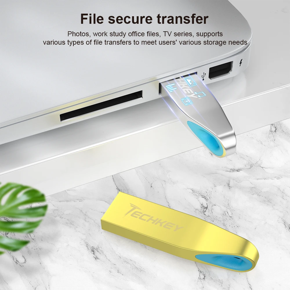 Pendrive Techkey usb flash drive 64gb 32gb 16gb 8GB флешка Metal Steel ...
