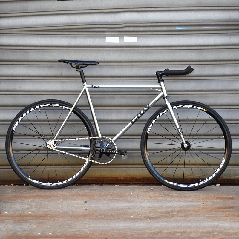 Gray 700c Fixed Gear Bike Silver Electroplating Chrome Molybdenum Frame ...
