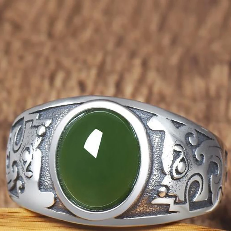 Original-innovative-product-natural-Hetian-jade-ring-retro-emerald ...