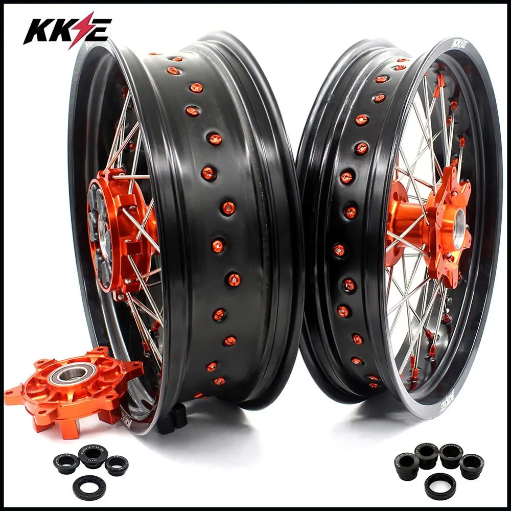 Kke 3.5/4.25 Complete Supermoto Cush Drive Wheels Rims Set For Ktm 690 ...