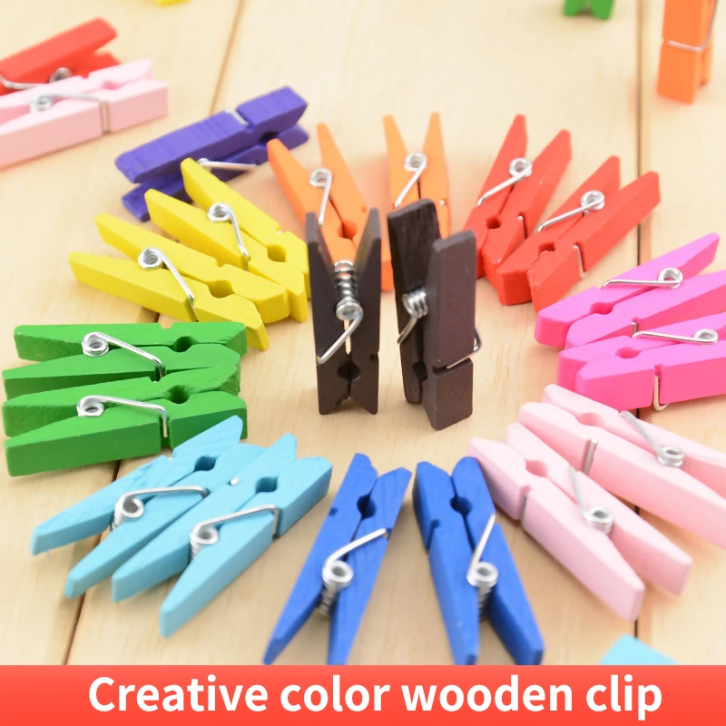 NEW Smalll size Mini Wooden Clips 25/35/45/72mm Coloful Clips Photo ...