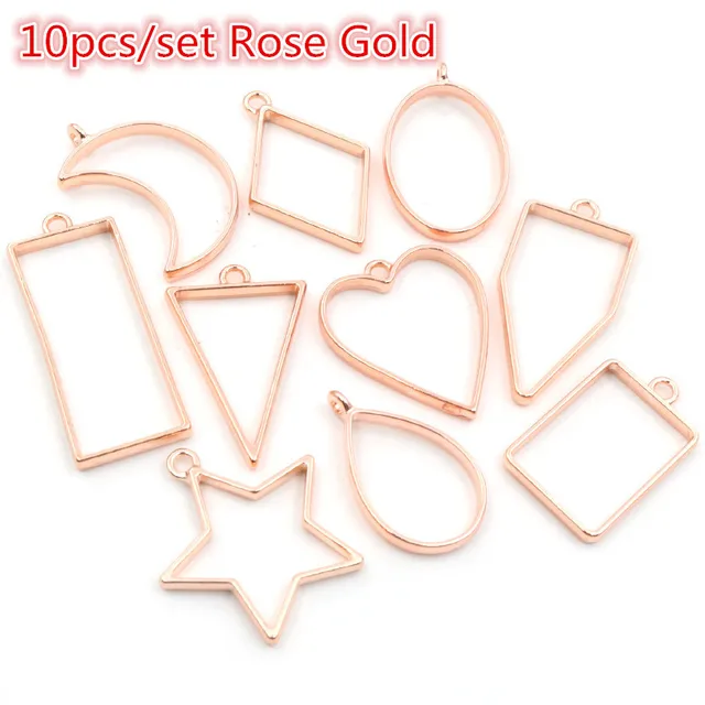 Bronze KC Gold plated Rhodium Border Mold Geometric Hollow Metal Frame ...