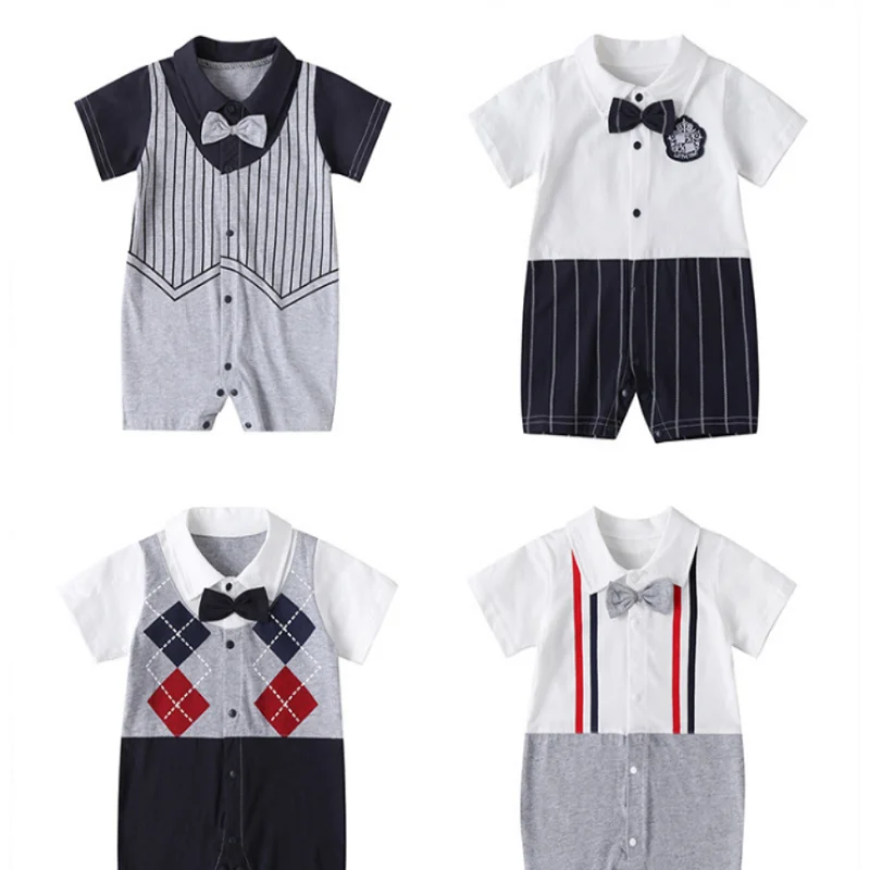 Mono de bebé recién nacido 2020 verano pajarita estilo ropa de bebé ...