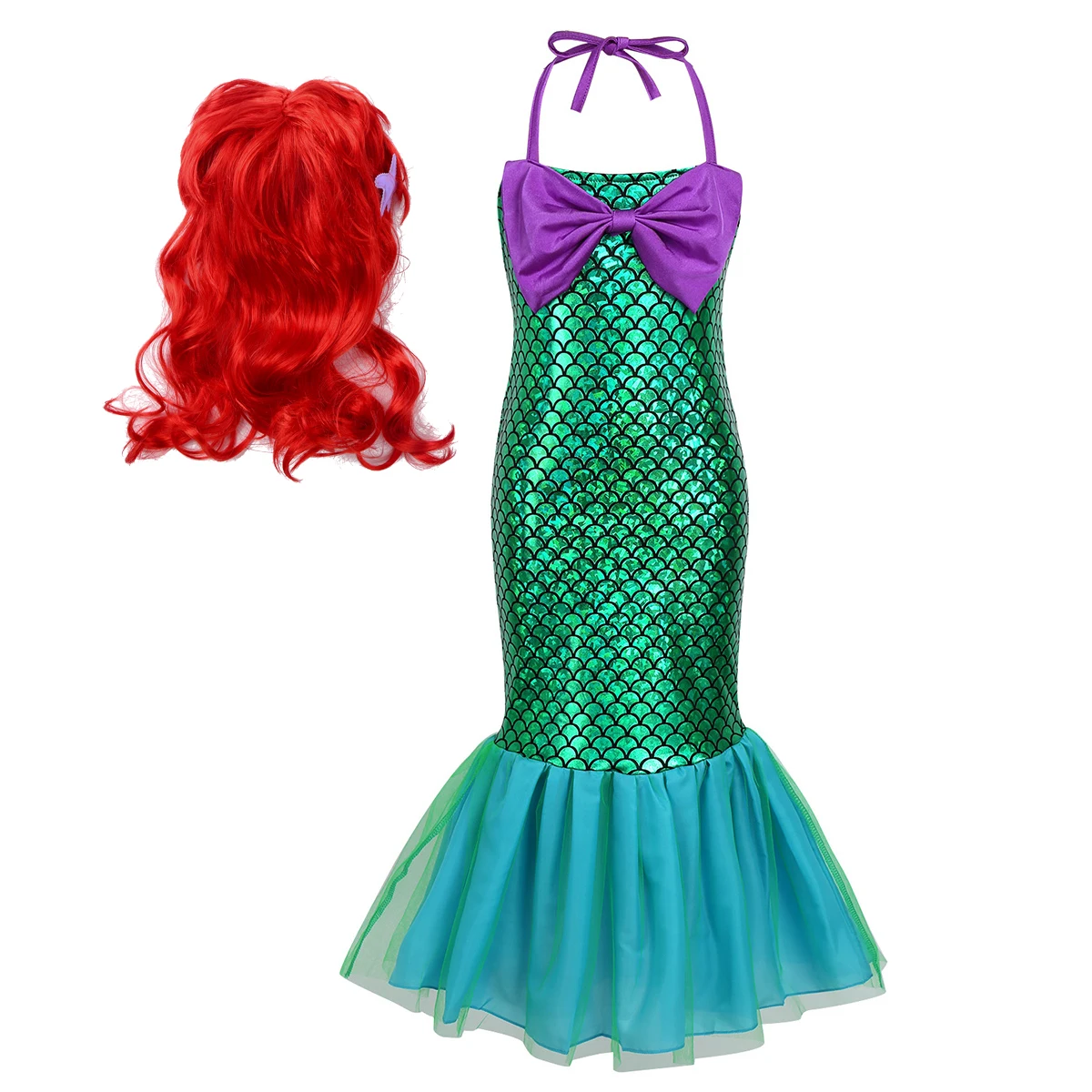 Girls Mermaid Princess Dress Mermaid Dress up Halloween Mermaid Costume ...