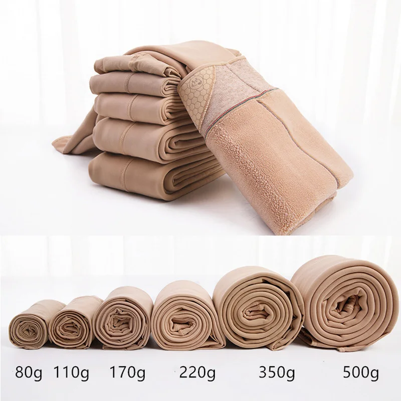 21 Skin Imitation Tights Fleece Inner Warm Pantyhose Winter Thick High ...