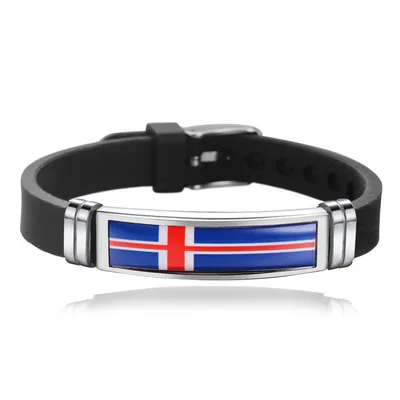 Iceland-Bracelets-Bangles-Fashion-Adjustable-Silicone-Titanium-Steel ...