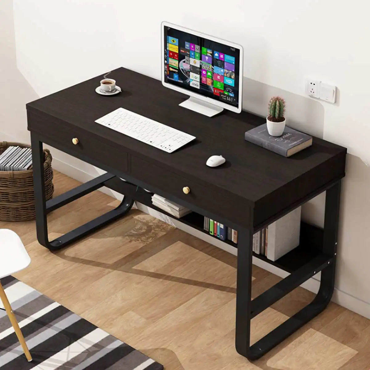 76cm Computer Laptop Desk Modern Style Computer Desks with Storage ...
