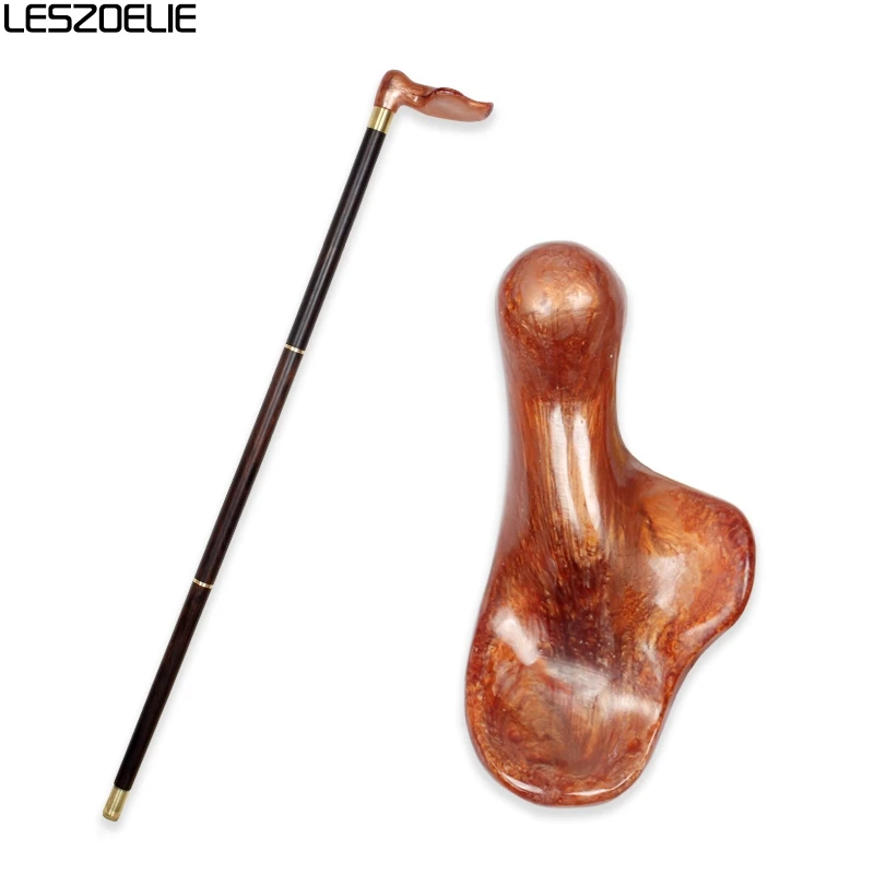 Luxury Resin Handle Walking Stick Wooden Canes Man Decorative Cane ...