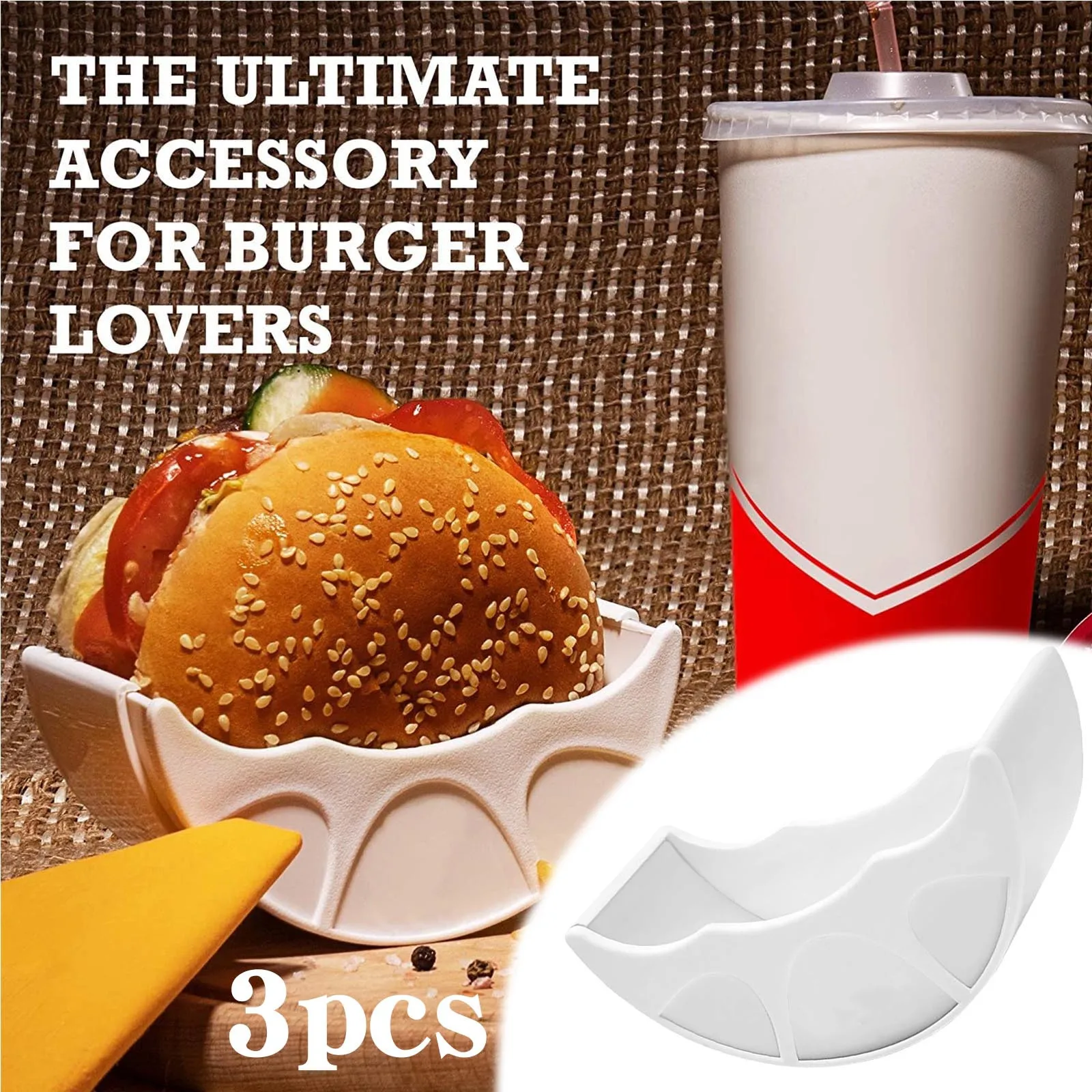 3PC Washable and reusable burger fixed box retractable plastic burger ...