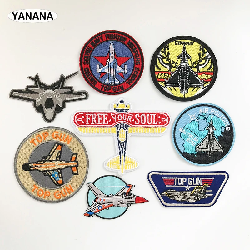 airplane-Aircraft-Fighter-Aeroplane-fighter-plane-jet-Badge-Iron-on ...