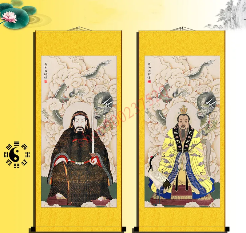 천상의 마스터 Ge Xuan 사진, Ge Hong xianweng의 매달린 그림, 실크 스크롤 그림 도교 신|피규어 & 미니어처 ...