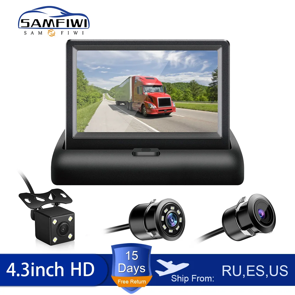 4.3 inch Foldable Car Monitor TFT LCD Display Cameras Reverse Camera ...