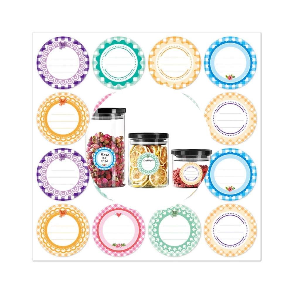 Can Label Sticker Round Can Label Sticker 5 Sheets Colorful Self ...