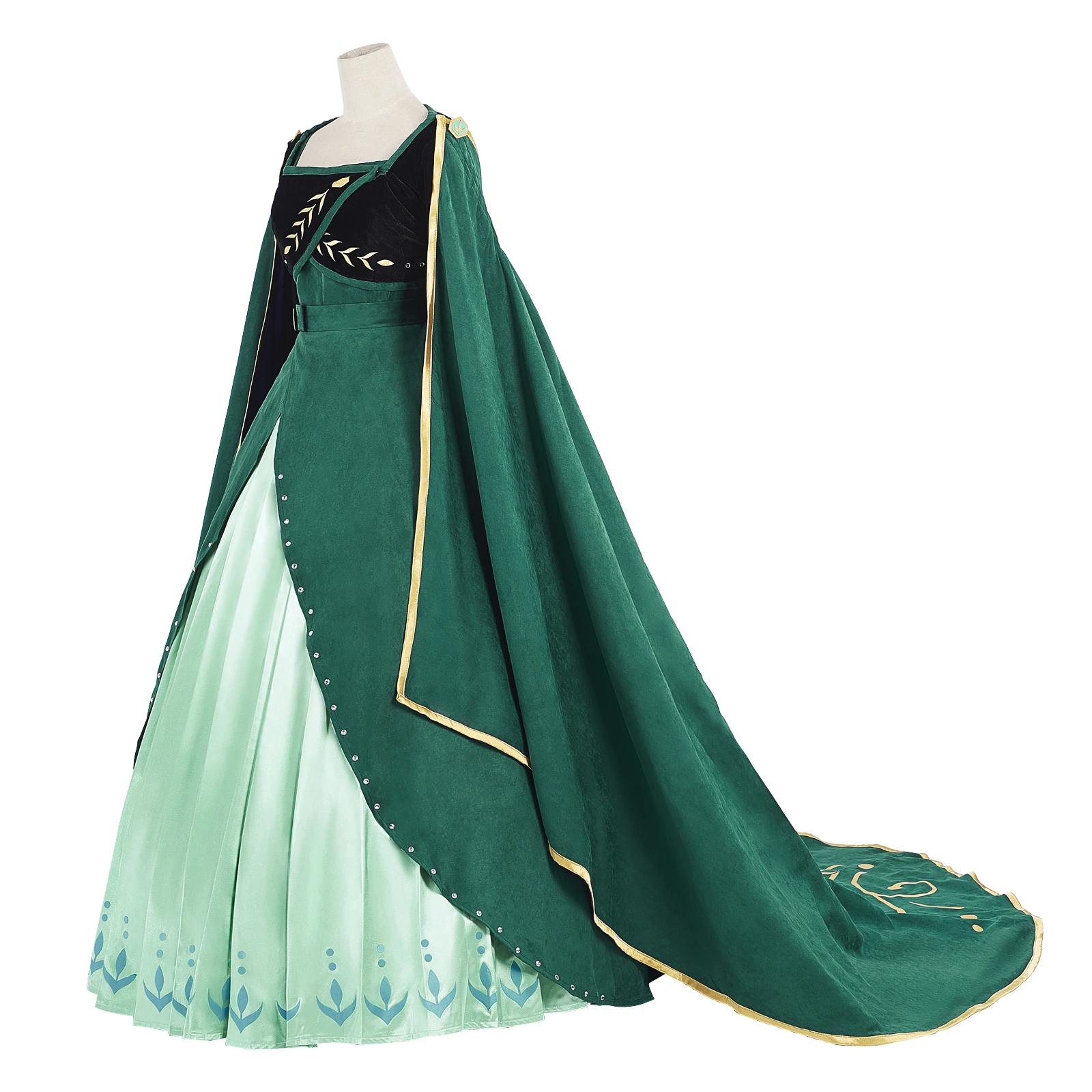 Anna Frozen Green Dress Cloak