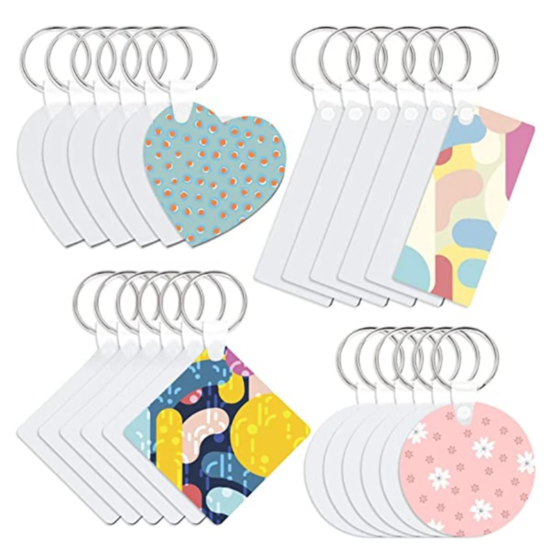 12/24/30Pcs Sublimation Blank Keychains Thermal Transfer Key Chain ...