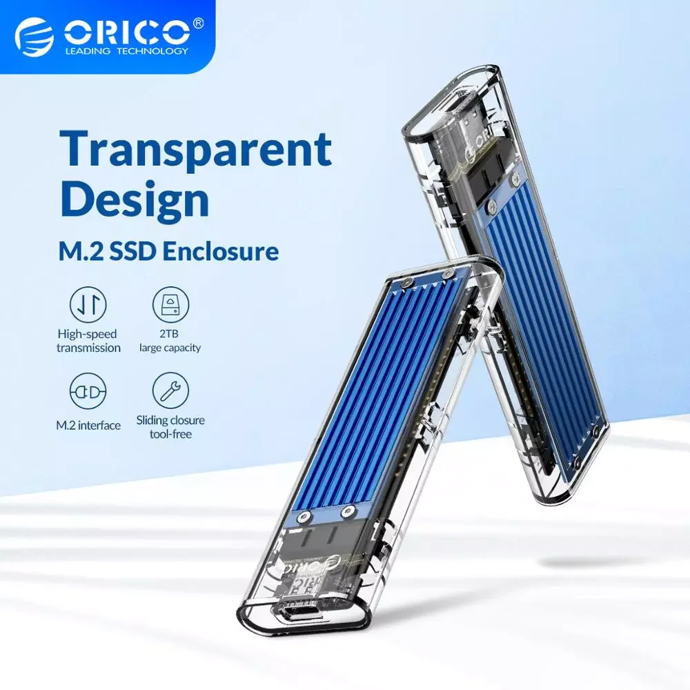 Orico M2 Ssd Case Nvme Ssd Enclosure M.2 To Usb Type C Transparent Hard ...