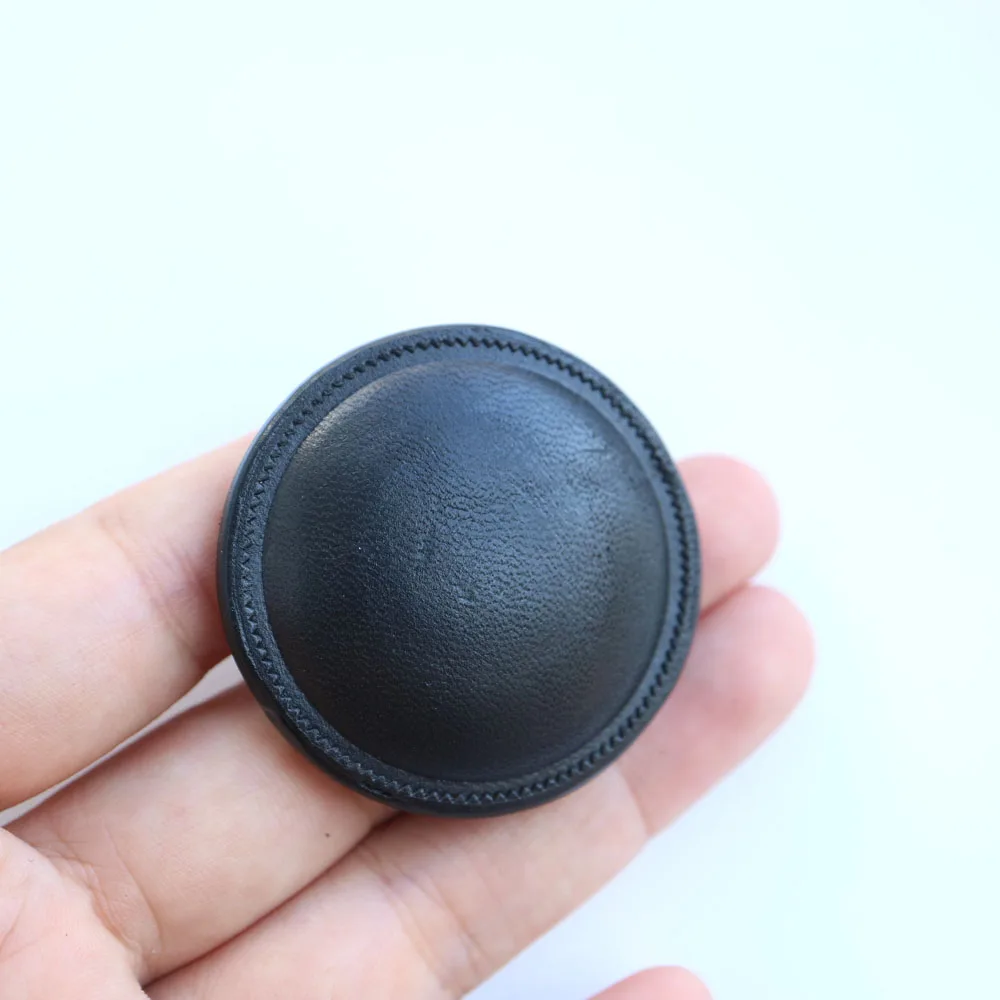 5pc/lot Genuine Leather covered buttons Black leather button for coats ...