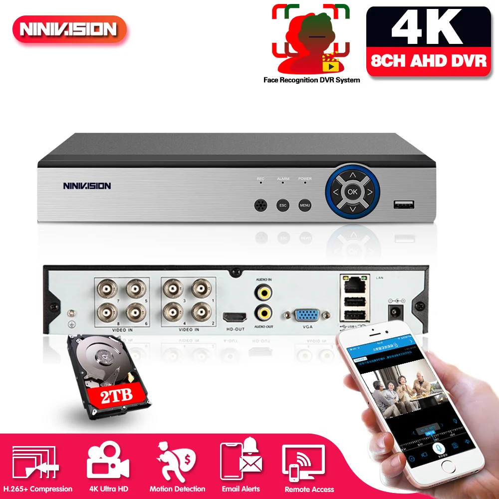 HD 6 IN 1 12MP AHD DVR NVR XVR กล้องวงจรปิด8Ch 1080P 4MP 5MP 8MP 4K ...