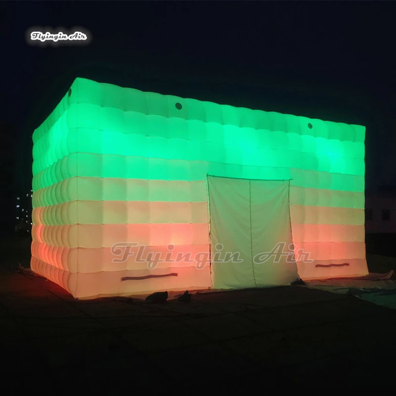 Outdoor Giant Cube Lighting Inflatable Tent 8m White Structure House ...