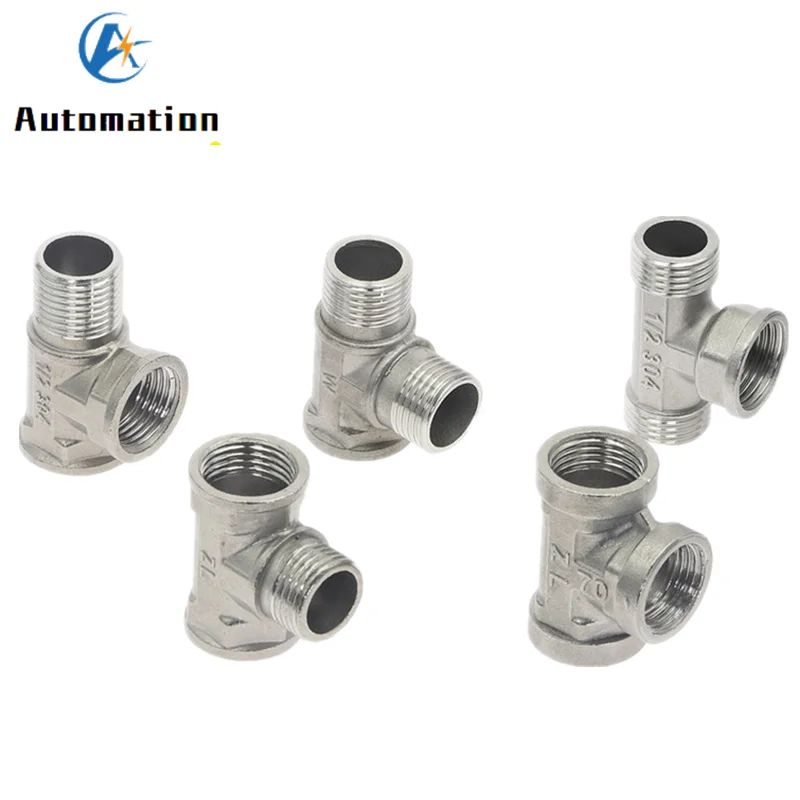 1pcs-Stainless-steel-DN15-1-2-BSP-Female-Male-Thread-Tee-Type-joint ...