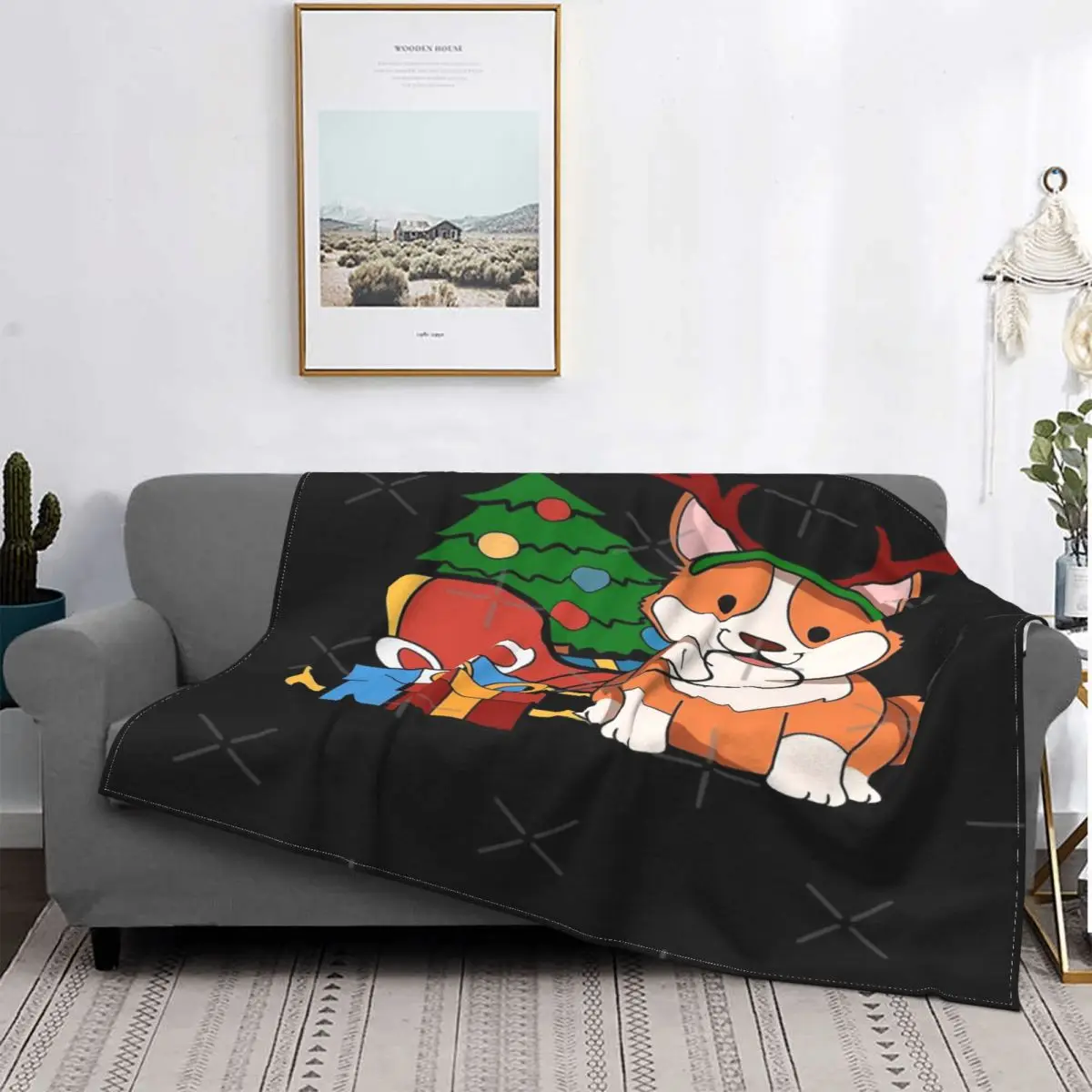 Manta A Cuadros Con Diseño De Perro Corgi,Colcha Para La Cama,Ideal ...