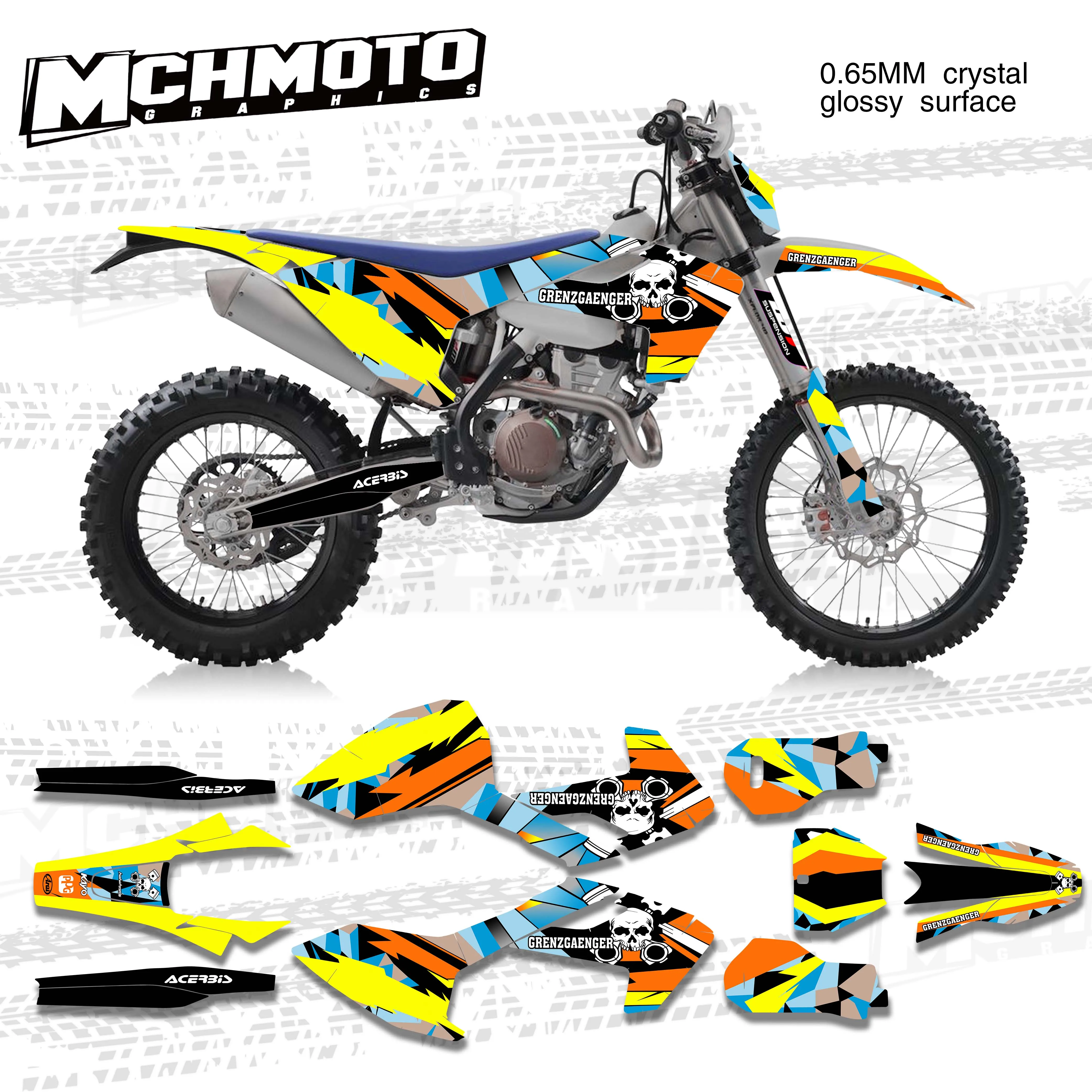 Mchmfg Motorcycle Team Graphic Decal & Sticker Kit Deco For Husqvarna ...
