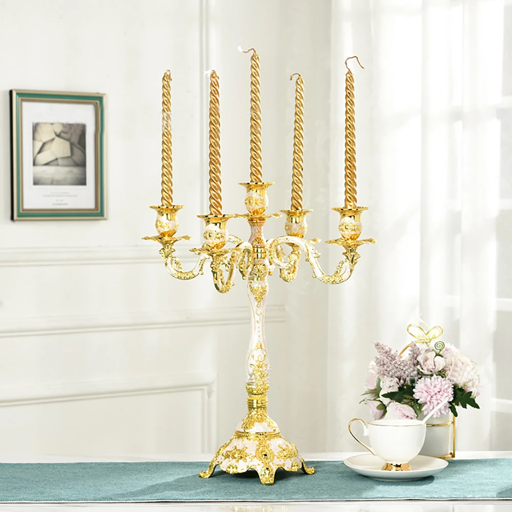 Candelabros-de-oro-Retro-antiguo-candelabros-altos-de-bronce-plata ...