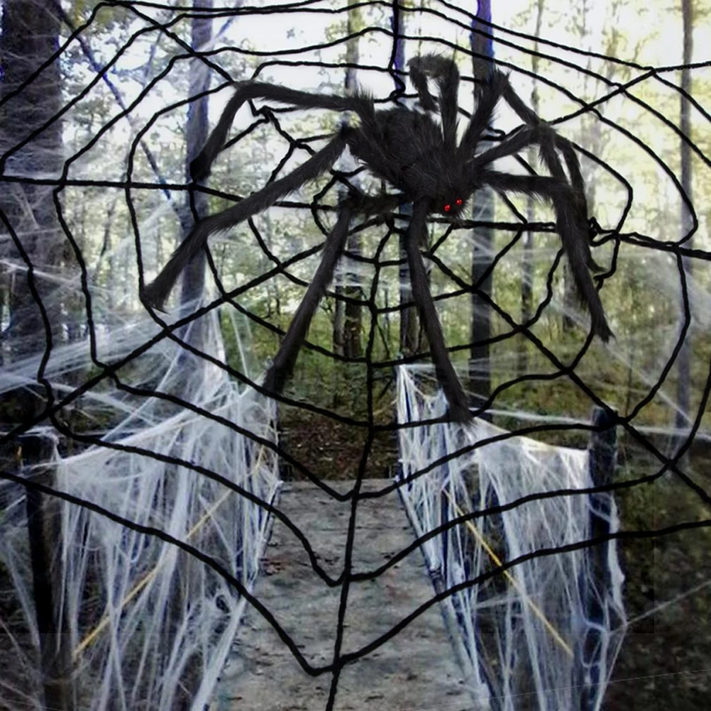 6.5ft Large Posable Furry Spider Halloween Decorations Outdoor Giant ...