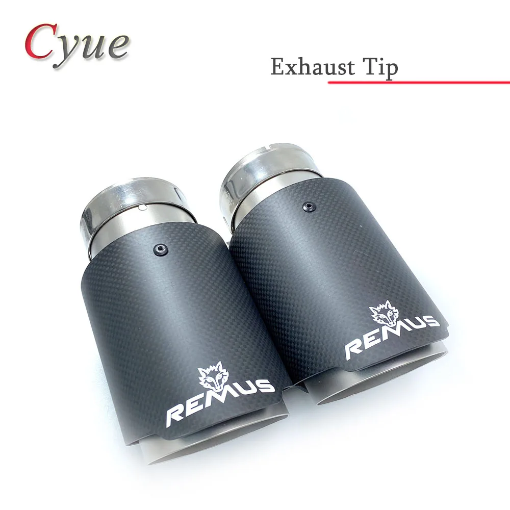 1-Piece-Remus-Logo-Carbon-Fibre-Stainless-Steel-Universal-Automobile ...