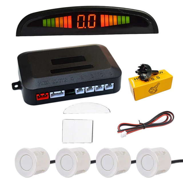Universal Car Parking Sensor Kit with 4/8 Sensors Display/Buzzer Voice ...