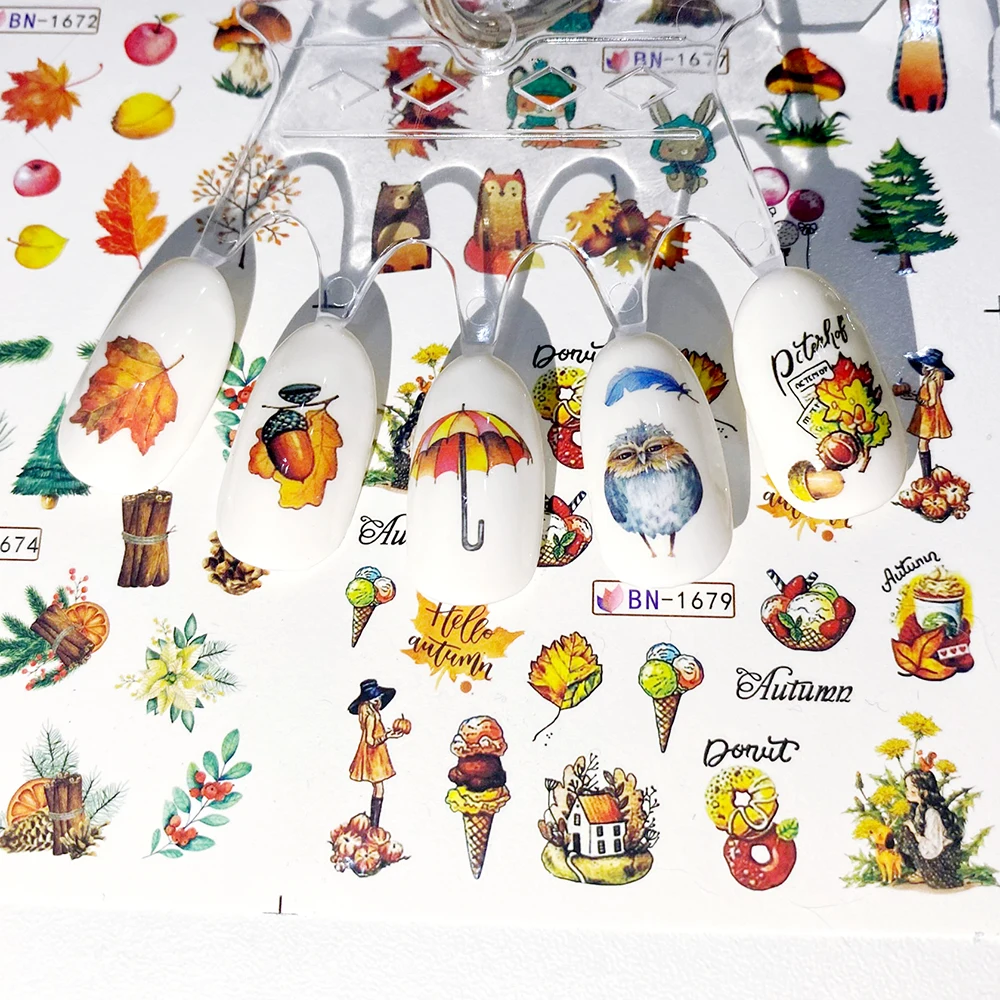 Stickere cu Apa pentru unghii cod BN1679 Anotimp de Toamna